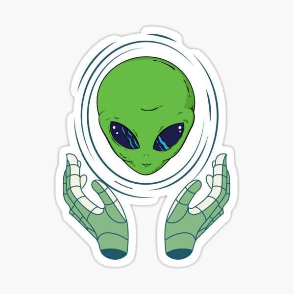 "Trippy Alien" Sticker for Sale by HippoSynthwave | Redbubble