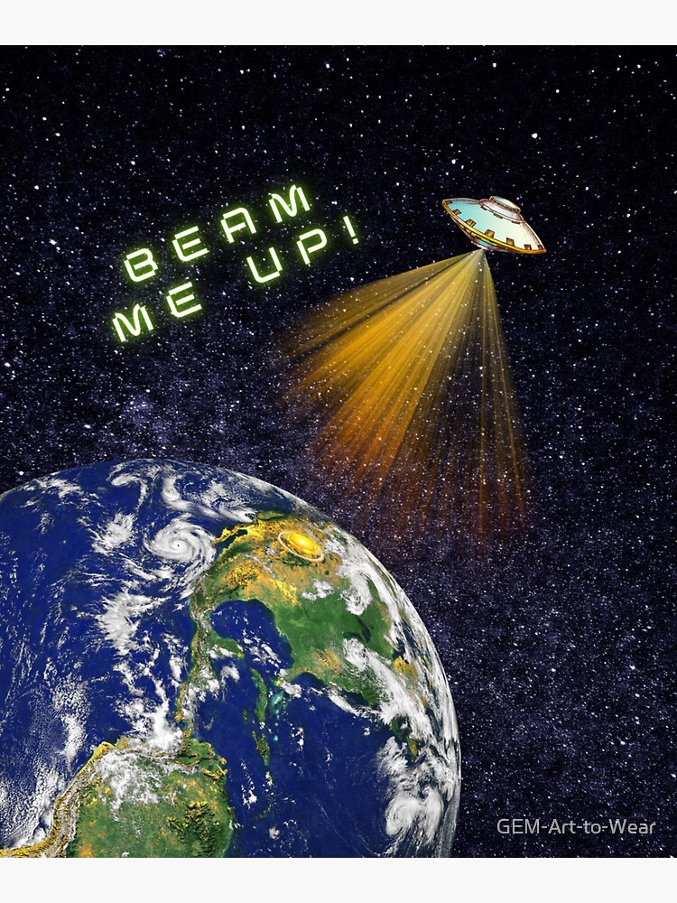 "BEAM ME UP! " Sticker for Sale by GEM-Art-to-Wear | Redbubble