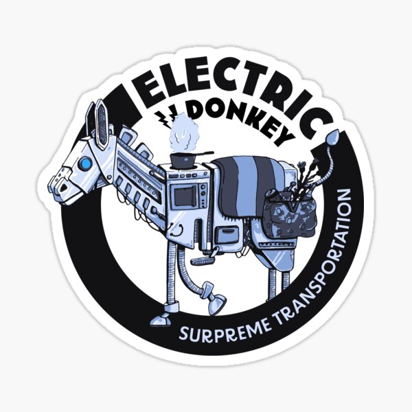"Electric Donkey" Sticker by MuteEcho | Redbubble