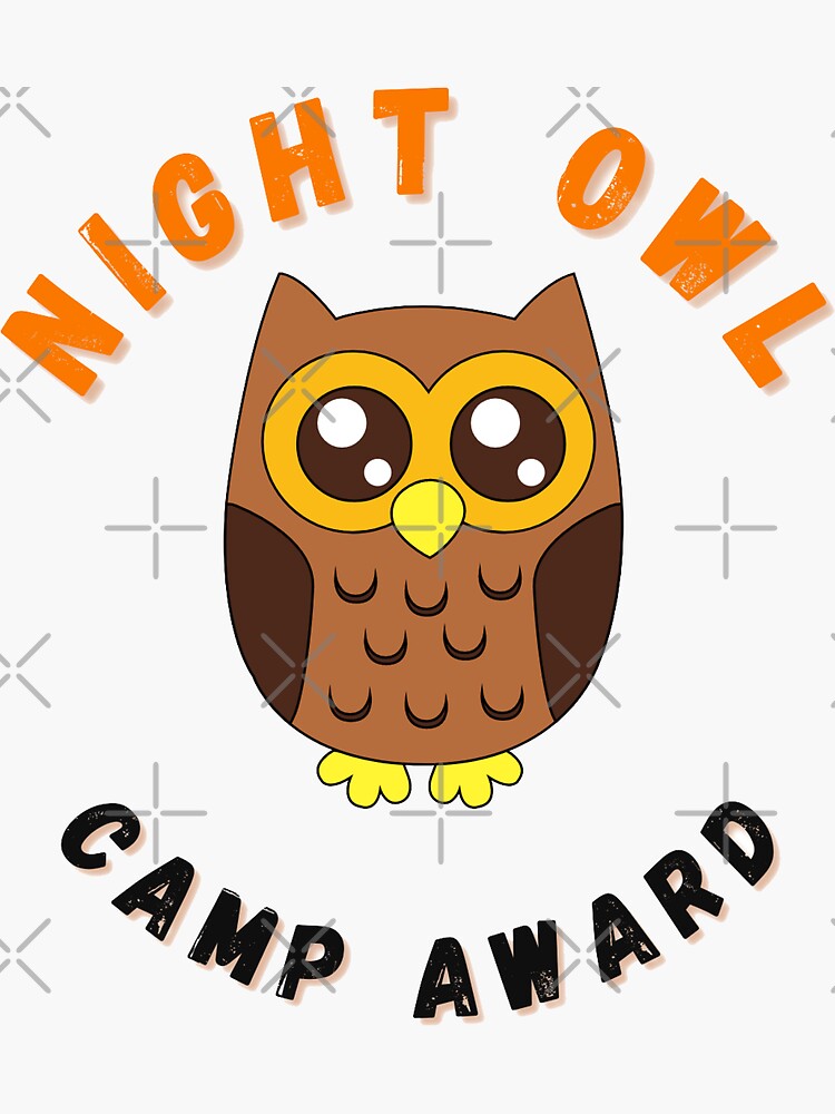 "Camp Awards Night Owl, end of year camping theme" Sticker for Sale by ...