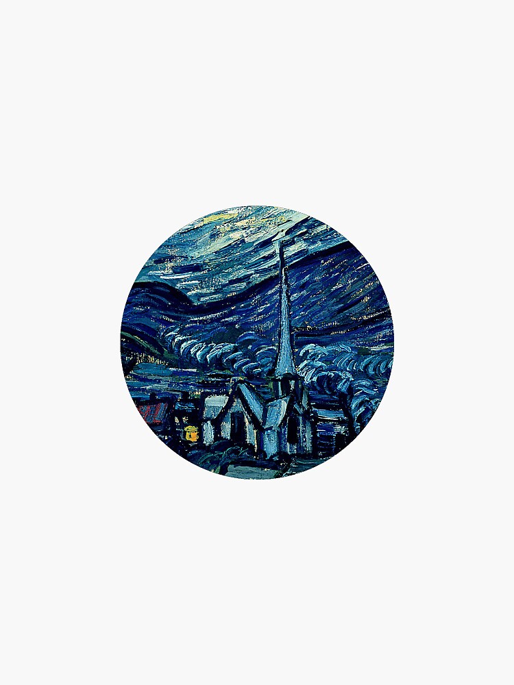 "Van Gogh Starry Night circle sticker" Sticker for Sale by mlarmon ...