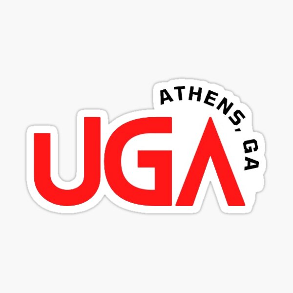"uga block letters" Sticker for Sale by ontrocano036 | Redbubble