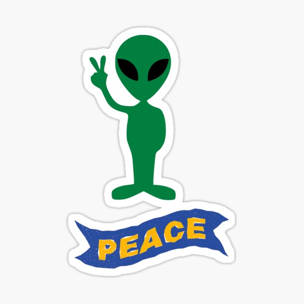 "Alien Peace." Sticker for Sale by Kamelkasem | Redbubble