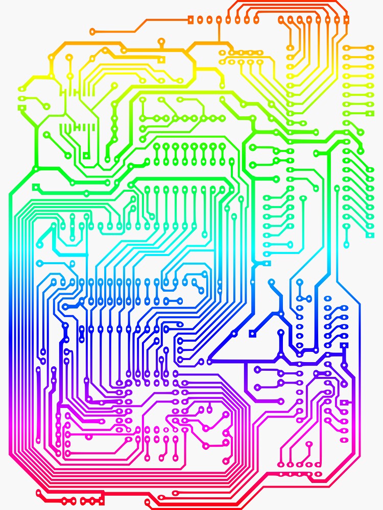 "Rainbow Circuit " Sticker for Sale by krompirko | Redbubble