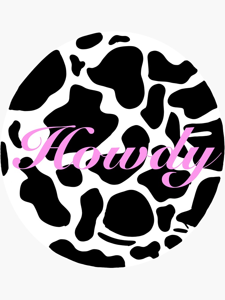 "Howdy cow print " Sticker for Sale by kitty-michael | Redbubble