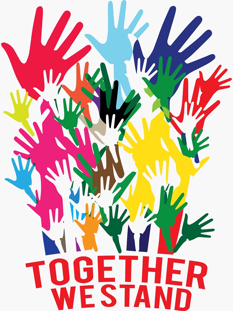 "Together we stand" Sticker for Sale by Fox-Hill | Redbubble