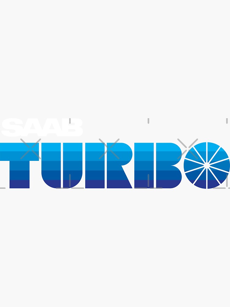 "SAAB Turbo retro look badge Blue stripes" Sticker for Sale by ...