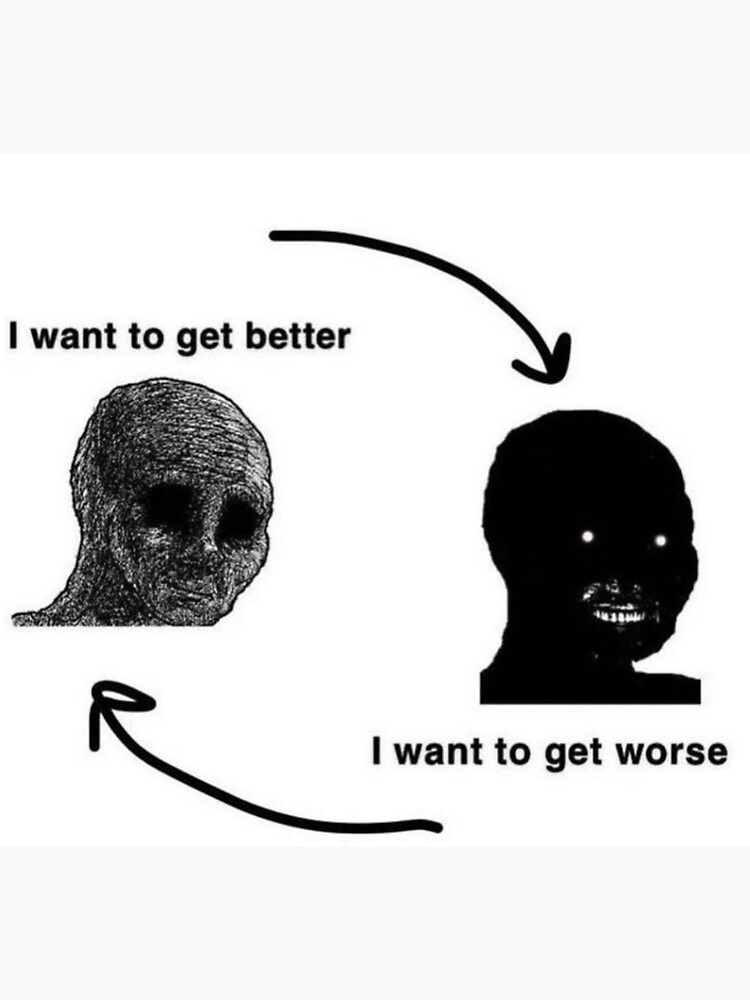 "Withered wojack no depressed cycle meme" Sticker for Sale by ...