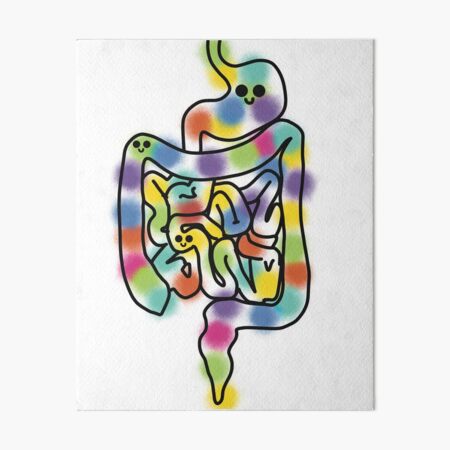 "Rainbow Cute kawaii Digestive system medical lineart" Art Board Print ...