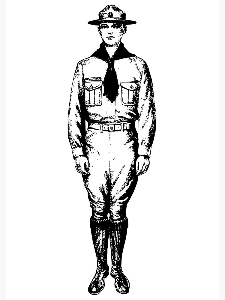 "Boy Scout Drawing" Spiral Notebook for Sale by seriouscereal | Redbubble