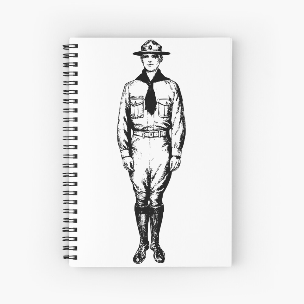 "Boy Scout Drawing" Spiral Notebook for Sale by seriouscereal | Redbubble