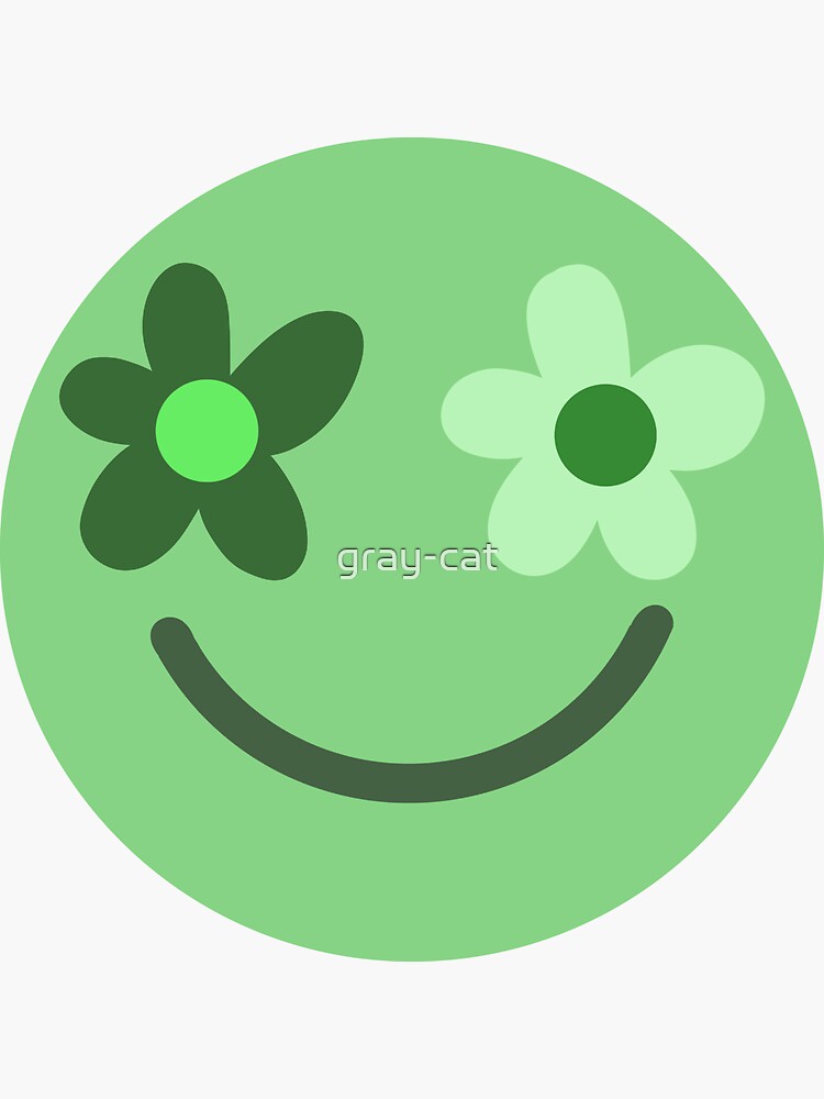 "Green Happy Face " Sticker for Sale by gray-cat | Redbubble