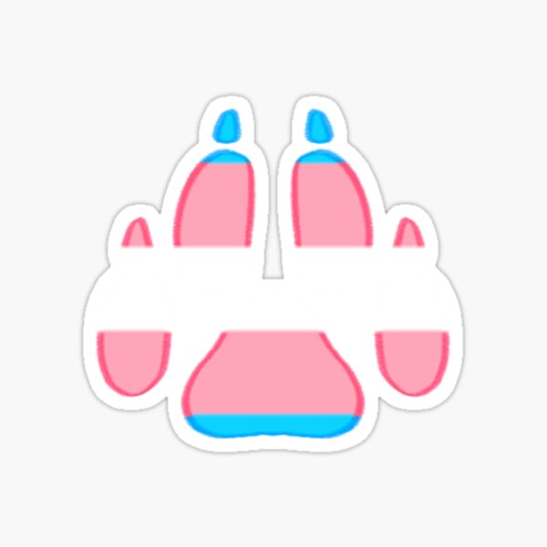 "Pride Paw Silhouette - Trans" Sticker for Sale by stoatkin | Redbubble