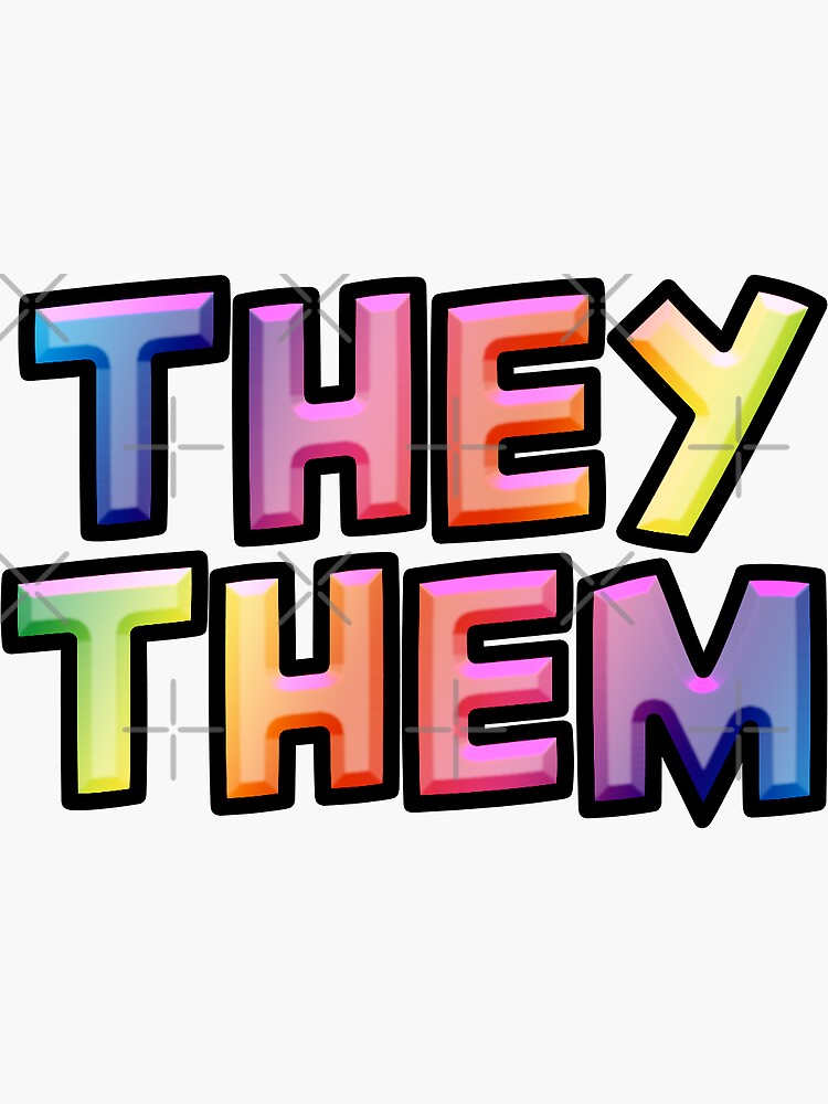 "They Them Pronoun" Sticker for Sale by lulubeeart | Redbubble
