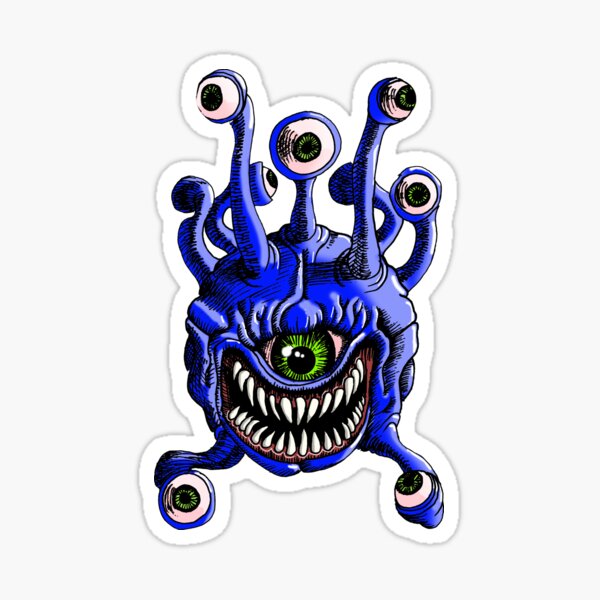 "James the Blue Beholder" Sticker for Sale by chadtheartist | Redbubble