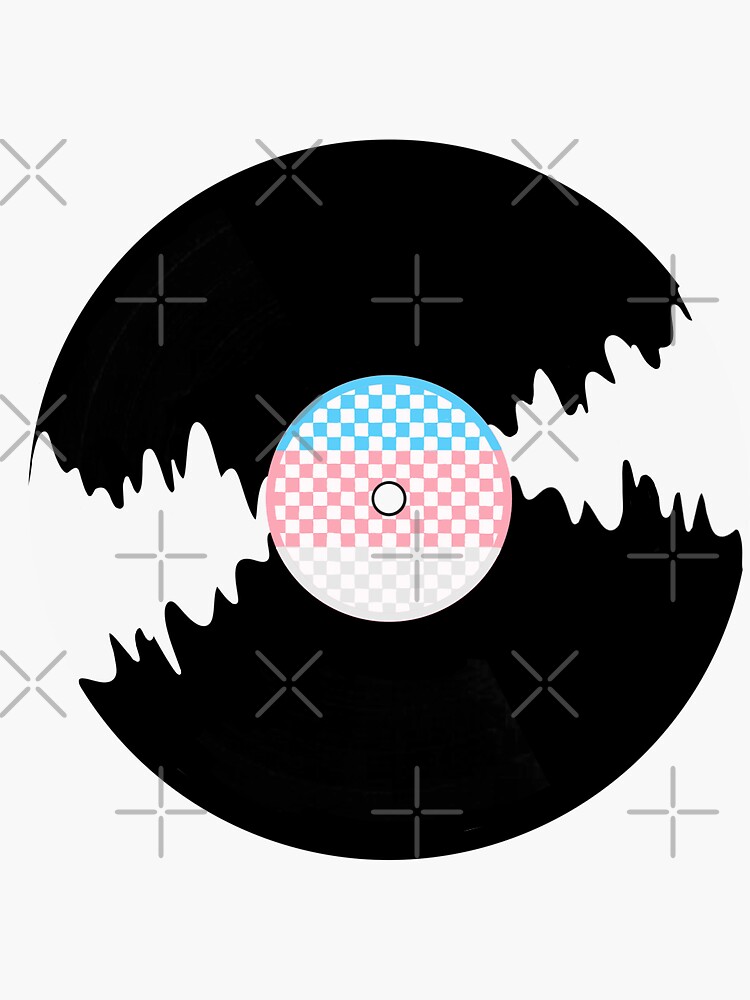 "Trans Flag Vinyl Record" Sticker for Sale by lindsay-loves | Redbubble
