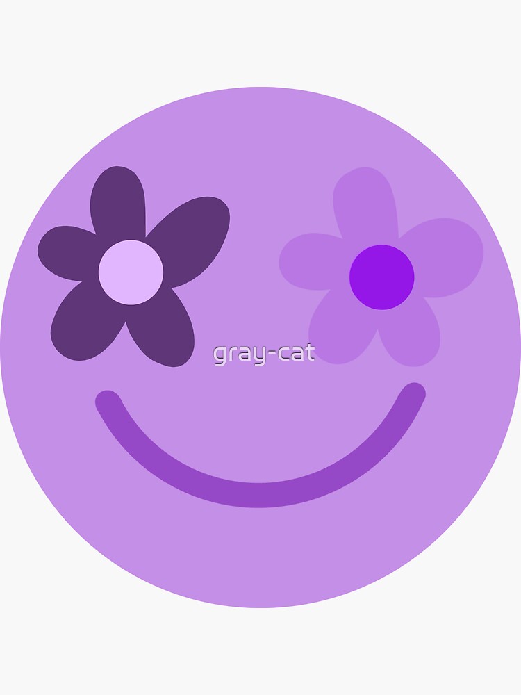 "Purple Happy Face " Sticker for Sale by gray-cat | Redbubble