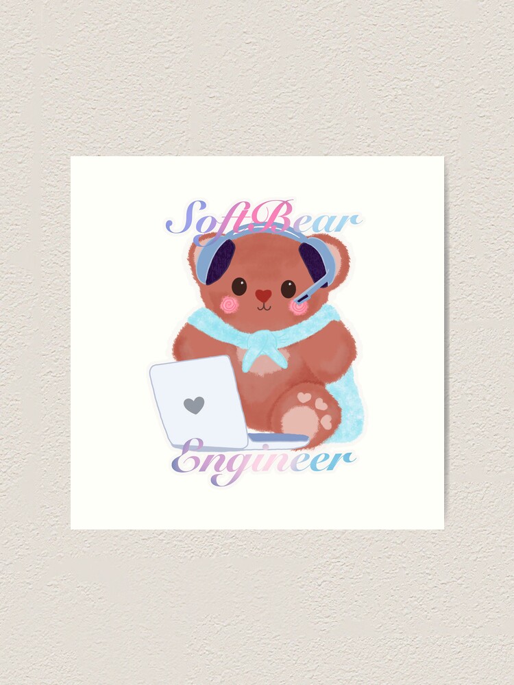 "Cute SoftBear Engineer Sticker Software Engineering Bear Teddy Bear ...