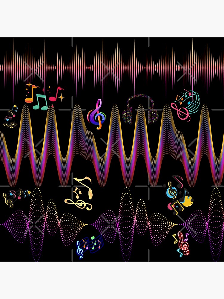 "Cute Retro Music Notes, Retro Music Waves" Poster for Sale by ...