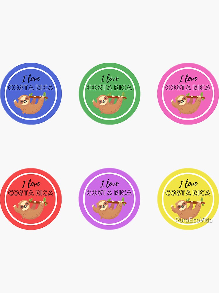 "I love Costa Rica - Sloth - Sticker Pack" Sticker for Sale by ...
