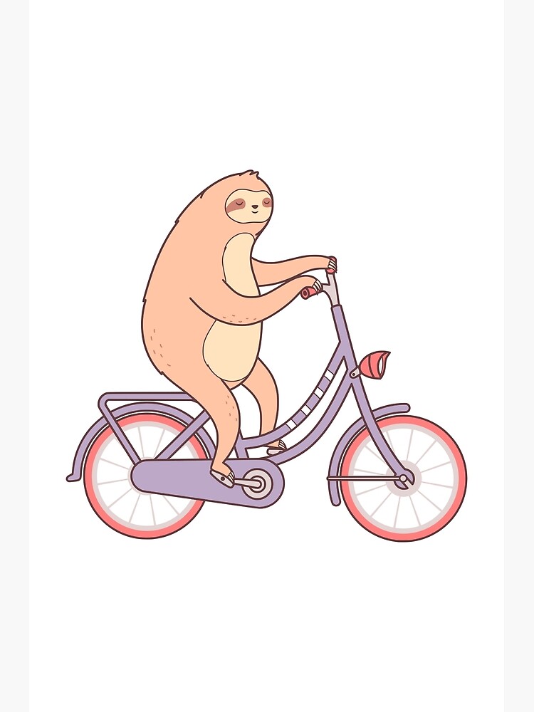 "Cute Sloth Riding A Bike" Poster for Sale by ttttee | Redbubble