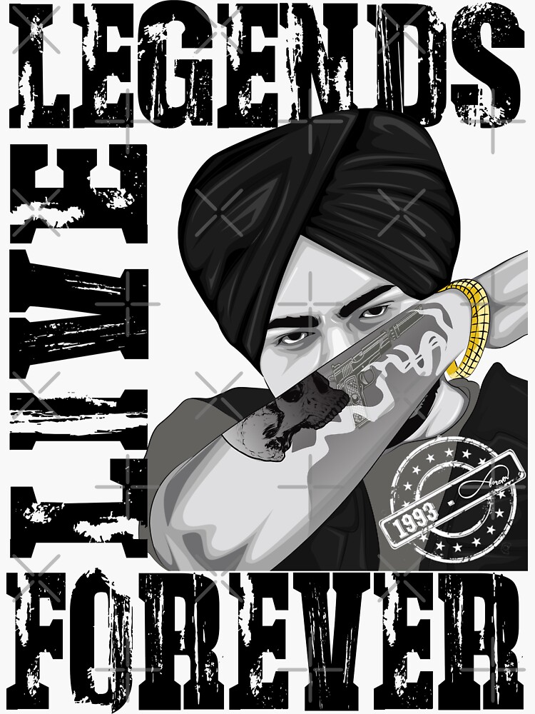 "sidhu moose wala sticker" Sticker by vpaints | Redbubble