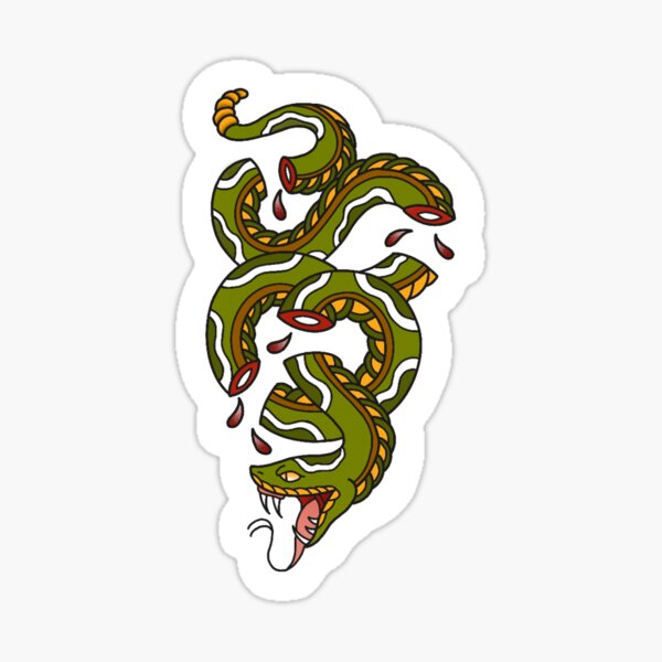 "Traditional Snake II" Sticker for Sale by Mkarlstein99 | Redbubble