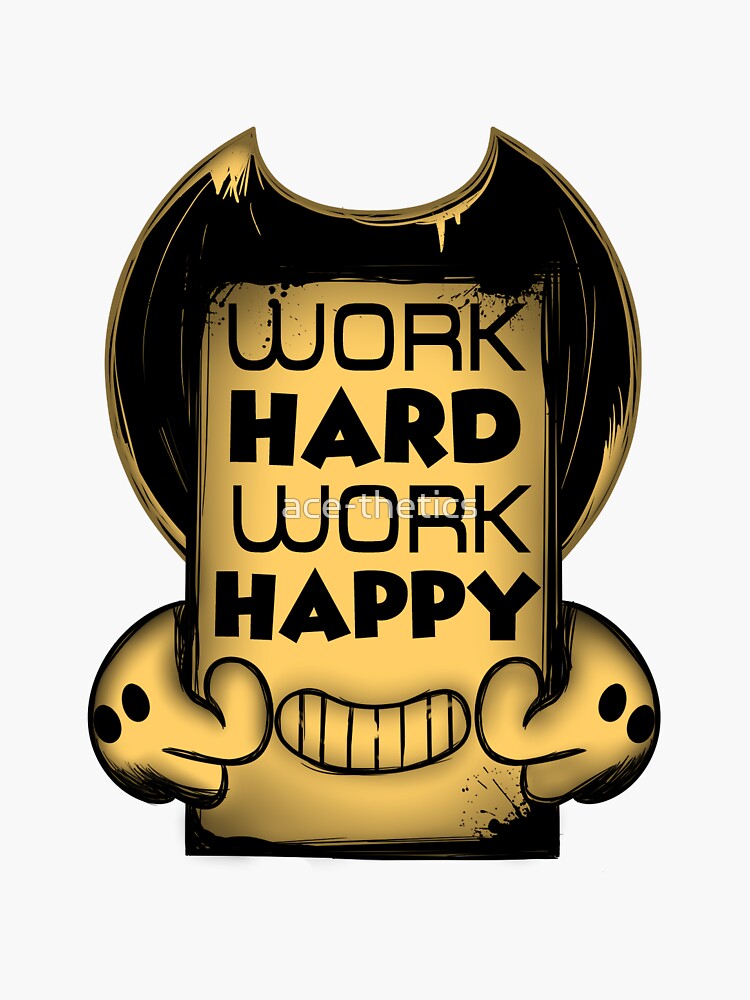 "Work Hard Work Happy" Sticker for Sale by ace-thetics | Redbubble