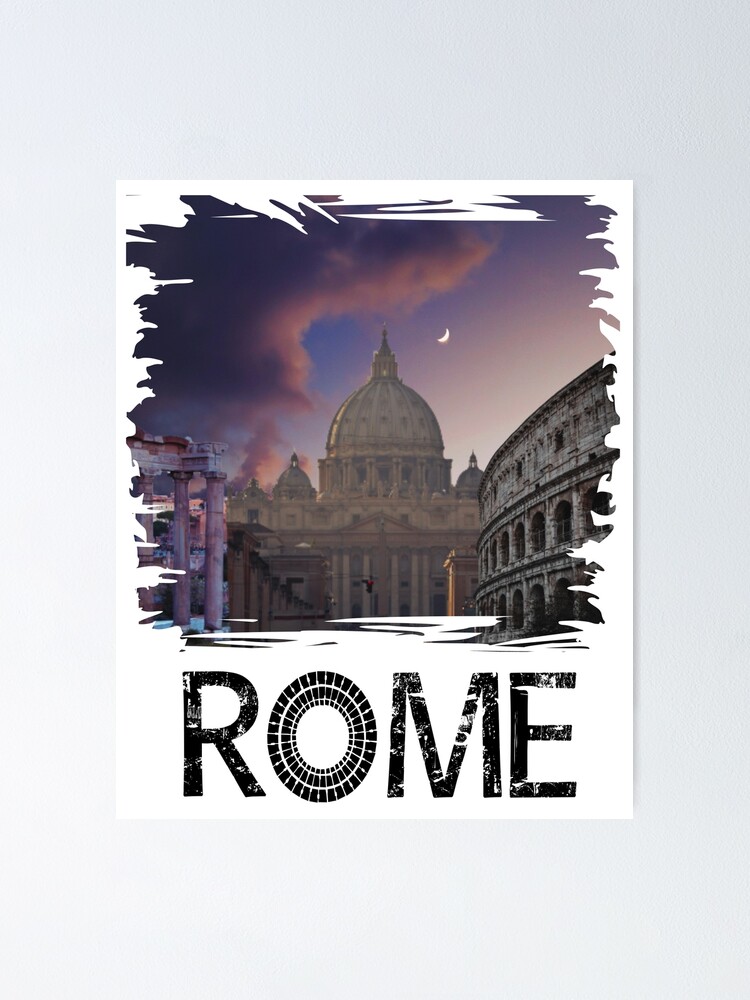 Póster «Lugares de interés de Roma, Coliseo, Vaticano, Foro Romano ...