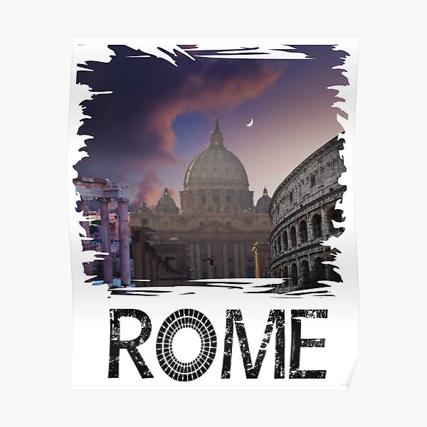 Póster «Lugares de interés de Roma, Coliseo, Vaticano, Foro Romano ...