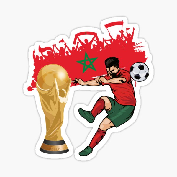 "Morocco 2022 Football Soccer " Sticker by hamzabenkatou | Redbubble