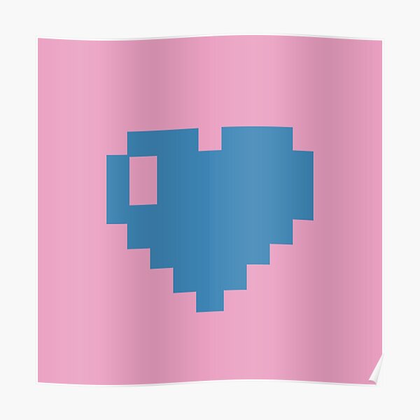 "Pink/Blue Pixel Heart Design" Poster for Sale by CultureBanshee ...