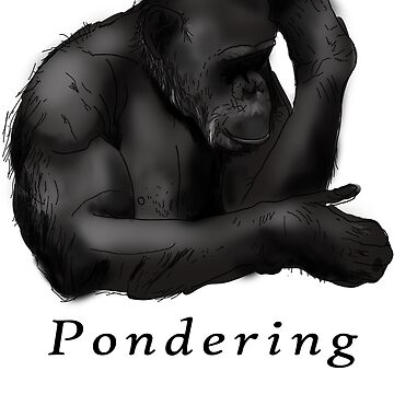 Pegatina for Sale con la obra «Gran simio pensando con cuidado» de ...