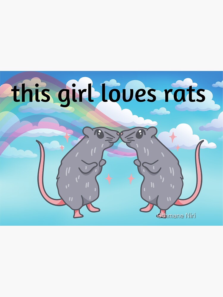 "This Girl Loves Rats Bumper, two rats kissing" Sticker for Sale by ...