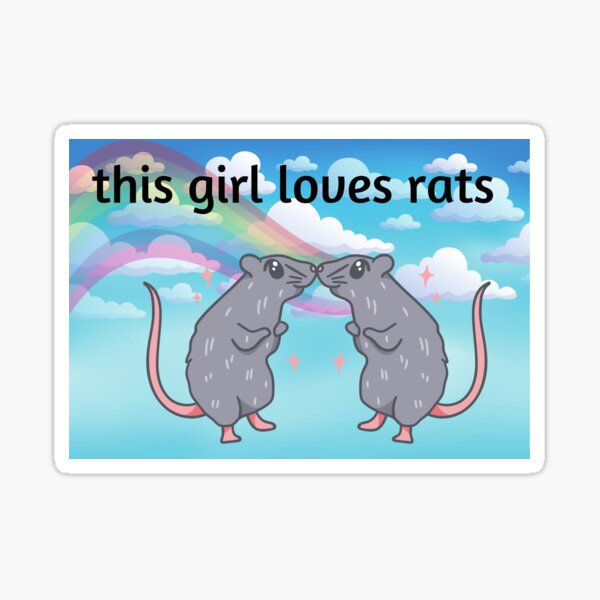 "This Girl Loves Rats Bumper, two rats kissing" Sticker for Sale by ...