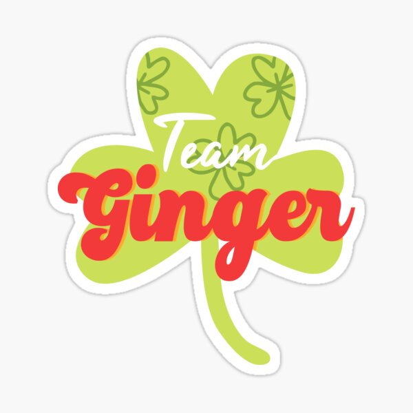 "Team Ginger Redhead Shamrock Irish Red Orange Hair Haired" Sticker for ...