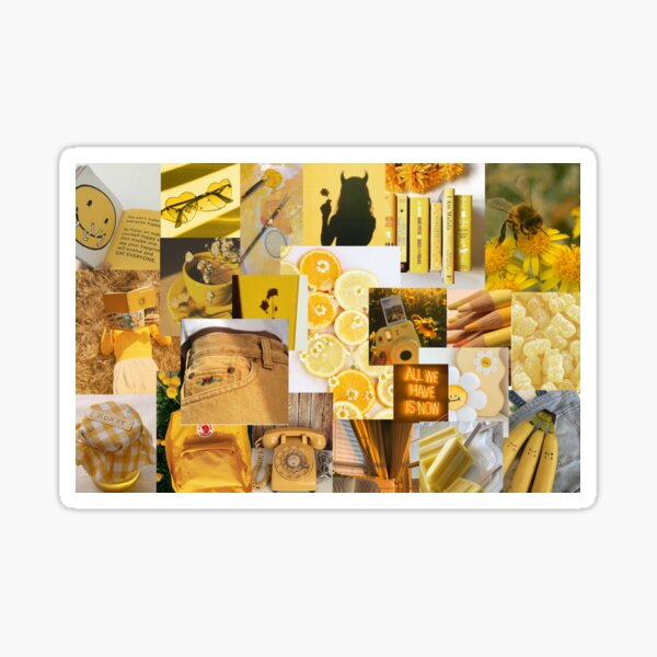 "Yellow Aesthetic Collage" Sticker for Sale by piperdooley | Redbubble