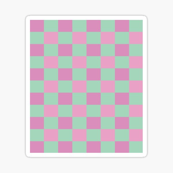 "Pastel Green and Pink Vintage Check" Sticker for Sale by MaiZephyr ...