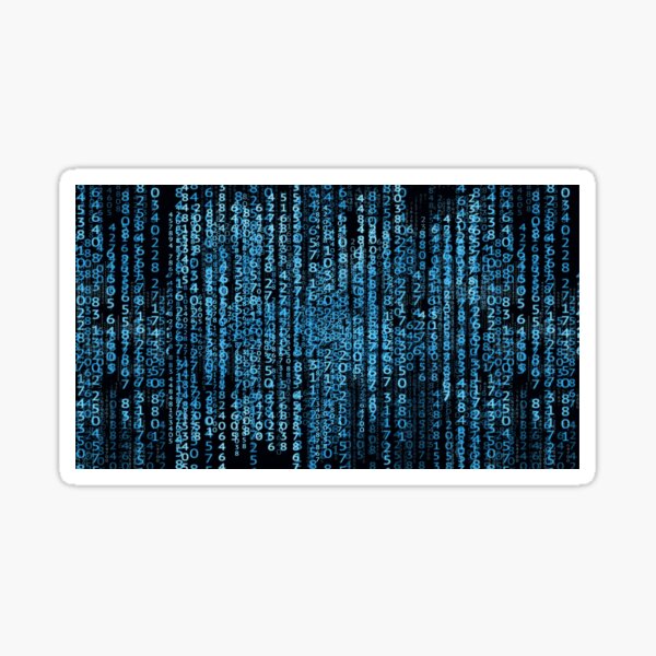 "Matrix Blue Number Design" Sticker for Sale by TwinSpires | Redbubble