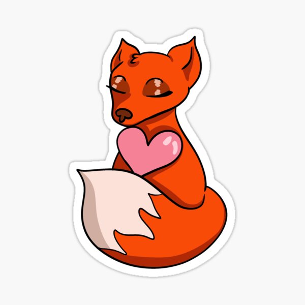 "Heart Fox" Sticker for Sale by MyaPeachy | Redbubble