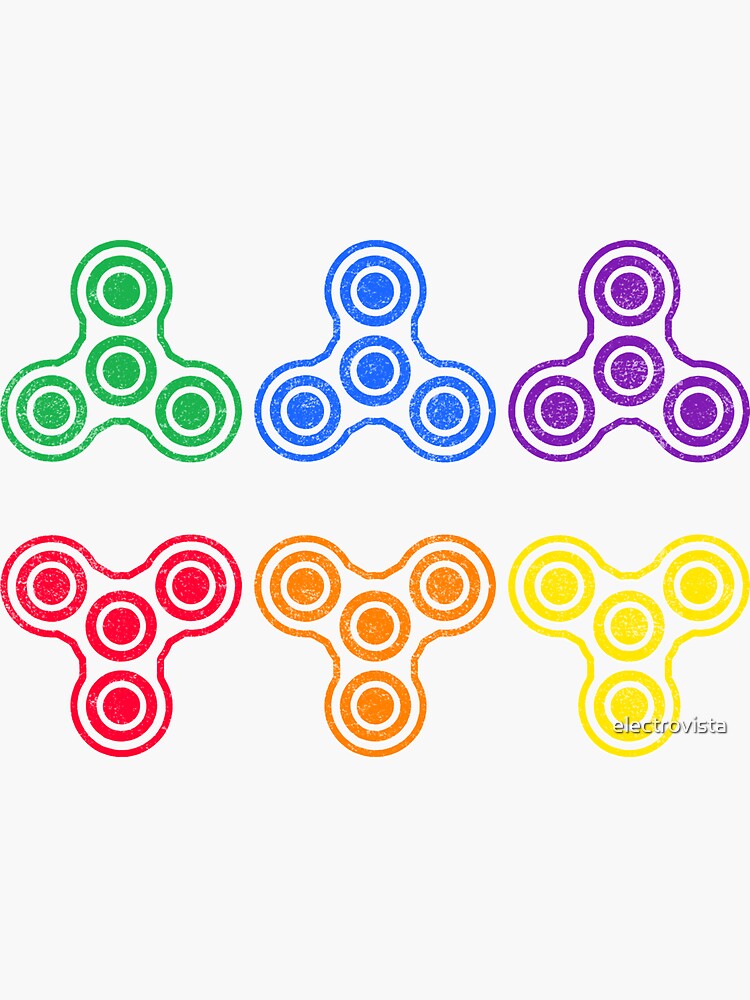" Less Stress Fidget Spinner Rainbow Magic" Sticker for Sale by ...