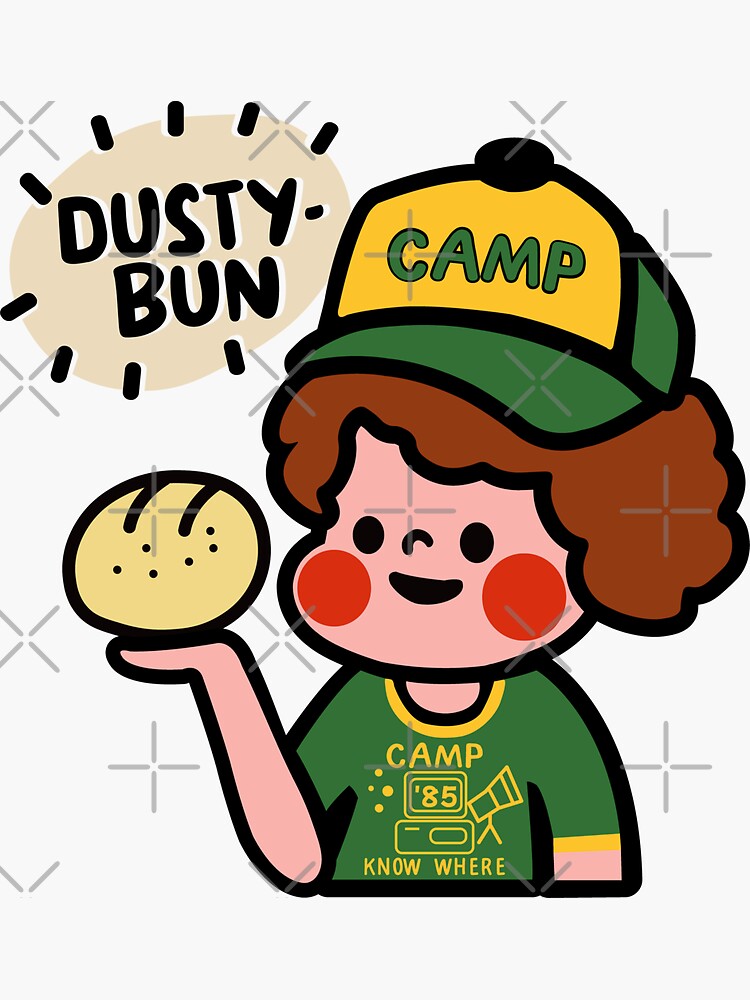"Dustybun stranger things dustin camp know where" Sticker for Sale by ...