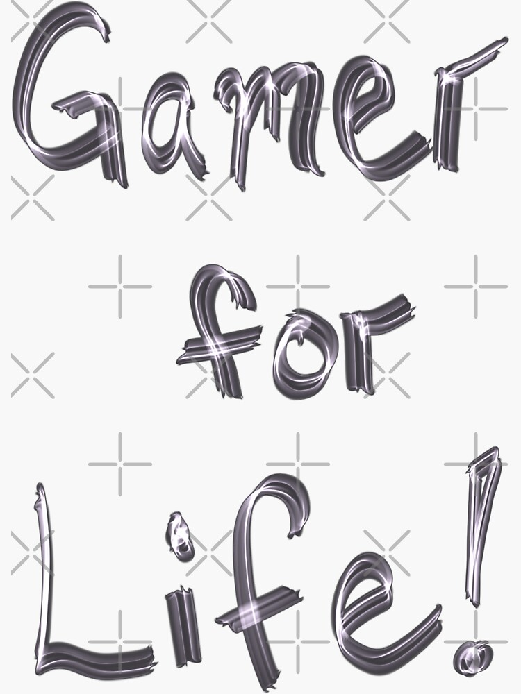 "Gamer for Life Silver Flame Design" Sticker for Sale by LaceyLorain ...