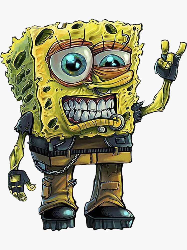 Pegatina «Copia de Spongebob Zombie Horror Deathcore Grindcore Creepy ...