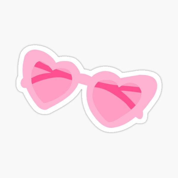 "Preppy Pink Heart Sunglasses" Sticker for Sale by brookiecookie37 ...