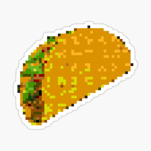 "Taco - pixel edition" Sticker for Sale by ROIHANDEV | Redbubble