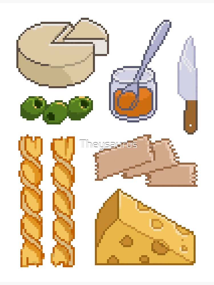 Póster «Tabla De Quesos Pixel Art» de Theysaurus | Redbubble