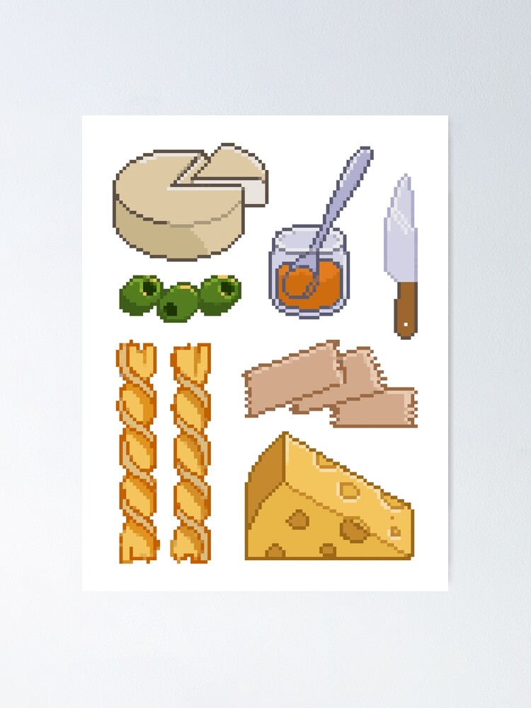 "Cheese Board Pixel Art" Poster for Sale by Theysaurus | Redbubble