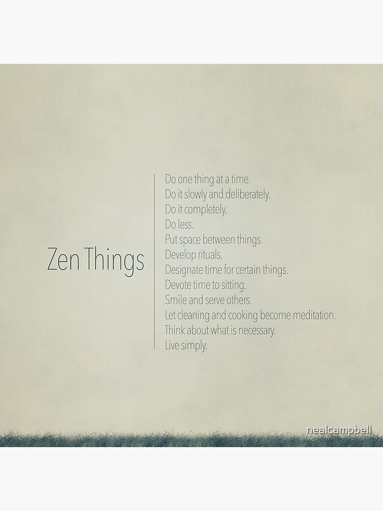 "12 Zen Things Poster" Poster by nealcampbell | Redbubble