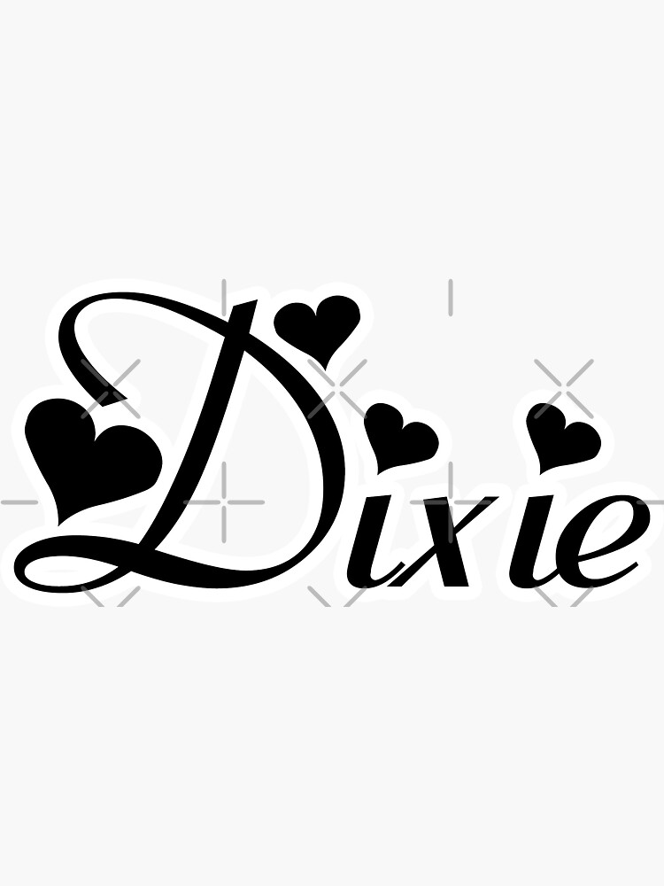 "Dixie Name Label" Sticker for Sale by DoodleByAyra | Redbubble